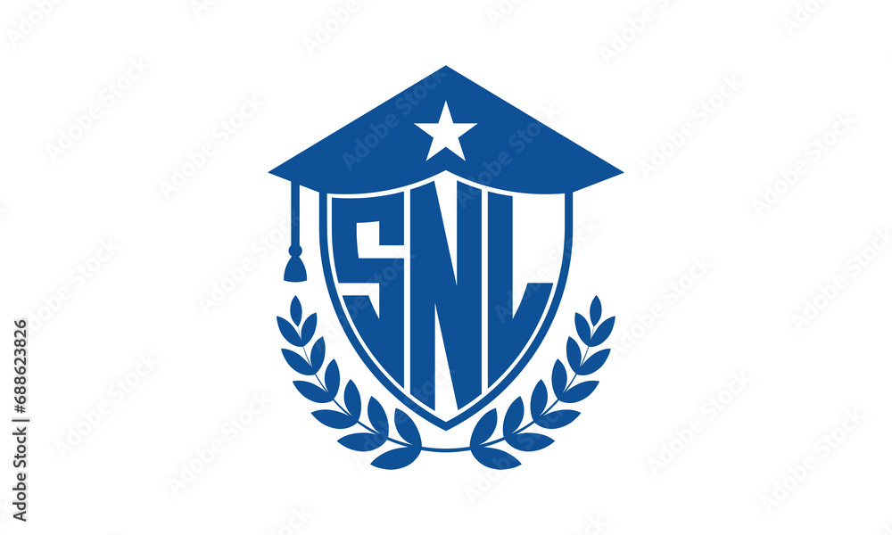 SNL three letter iconic academic logo design vector template. monogram ...