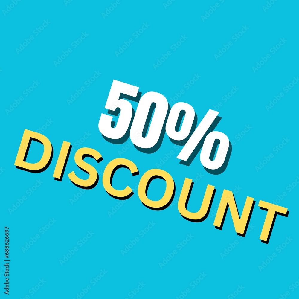 Introducing our eye-catching '50% Discount' poster design illustration ...