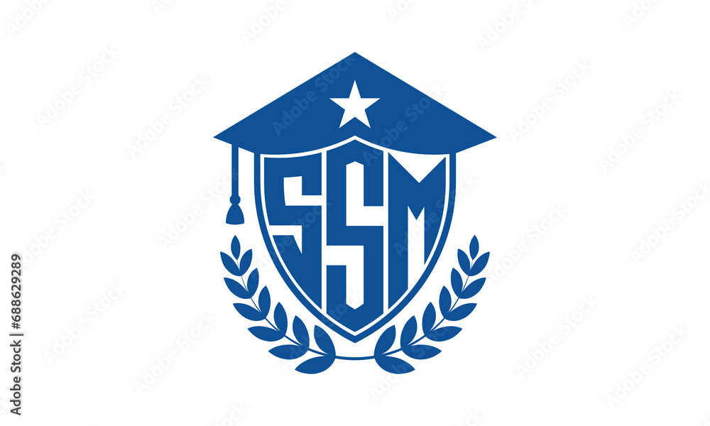 SSM three letter iconic academic logo design vector template. monogram ...