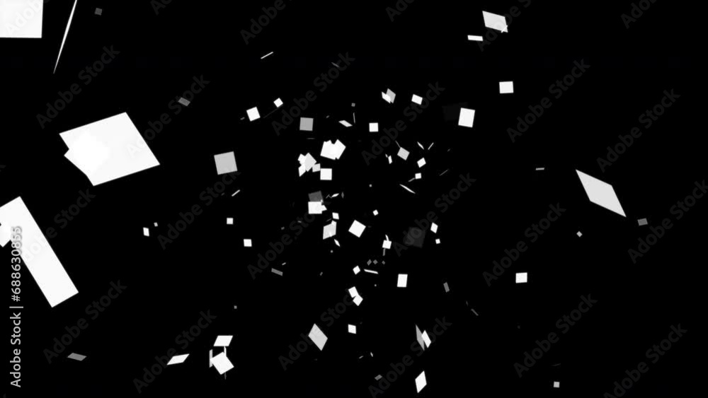 Falling White Paper Documents.pages falling from above on black and ...