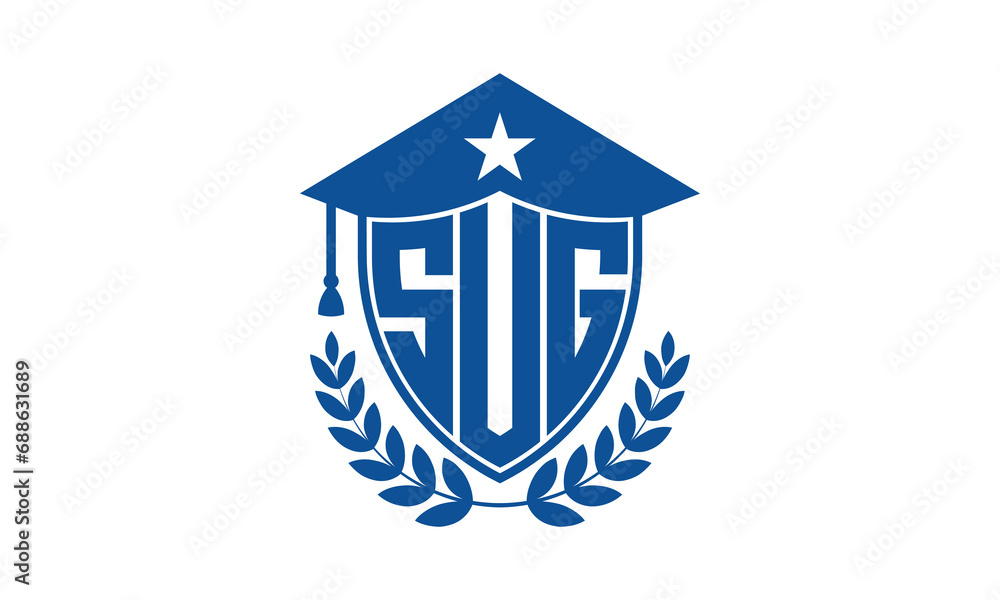 SUG three letter iconic academic logo design vector template. monogram ...