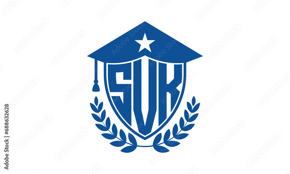 SVK three letter iconic academic logo design vector template. monogram ...