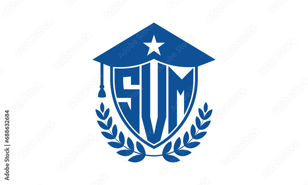 SVM three letter iconic academic logo design vector template. monogram ...