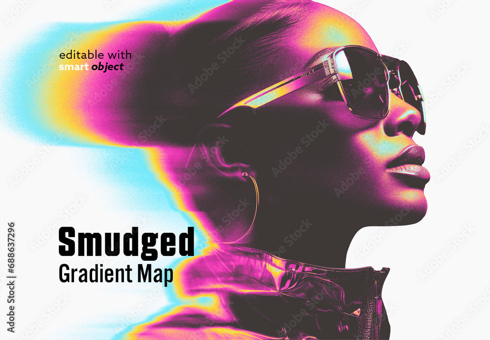 Smudged Gradient Map Effect Stock Template | Adobe Stock Smudged Gradient Map Effect Stock Template | Adobe Stock
