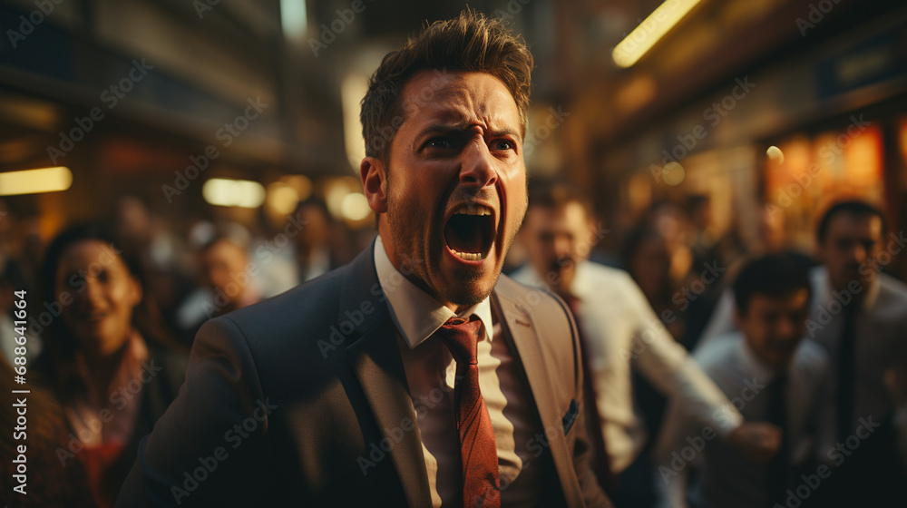 Angry business people screaming at office. Stock Photo | Adobe Stock