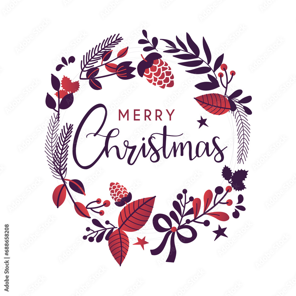 Merry Christmas logo and elements isolated on transparent background ...