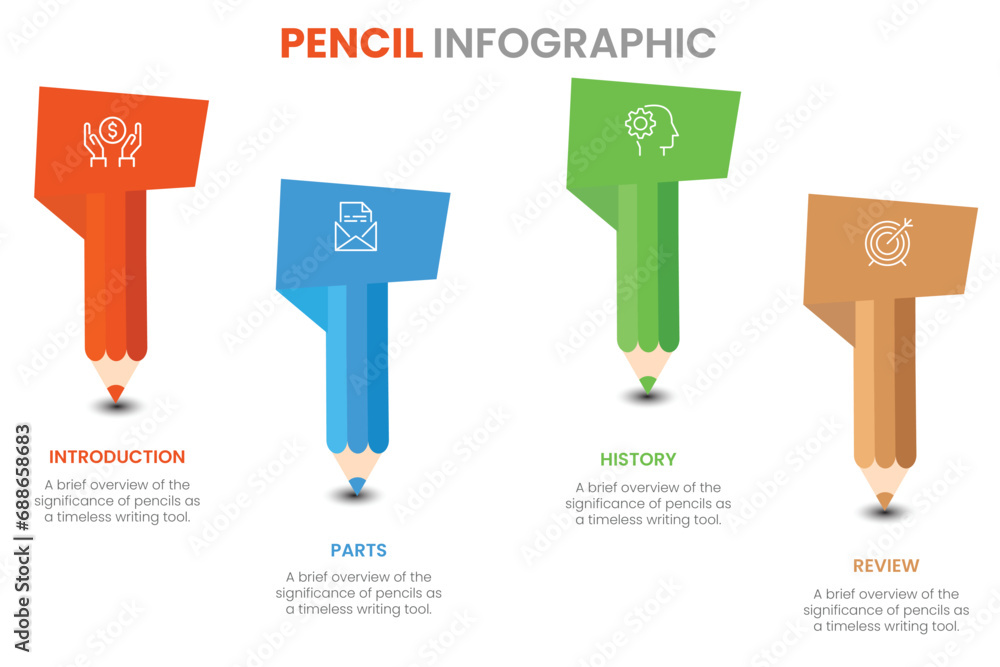 Education Infographics template with pencil. Can be used for education ...