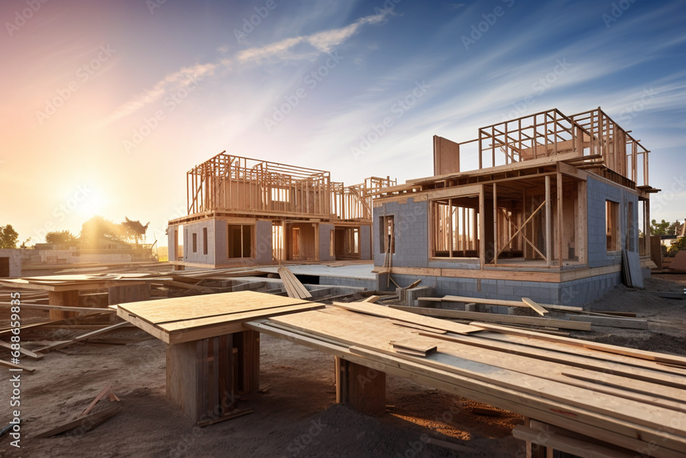 new house emerges into reality, supported by a temporary network of ...