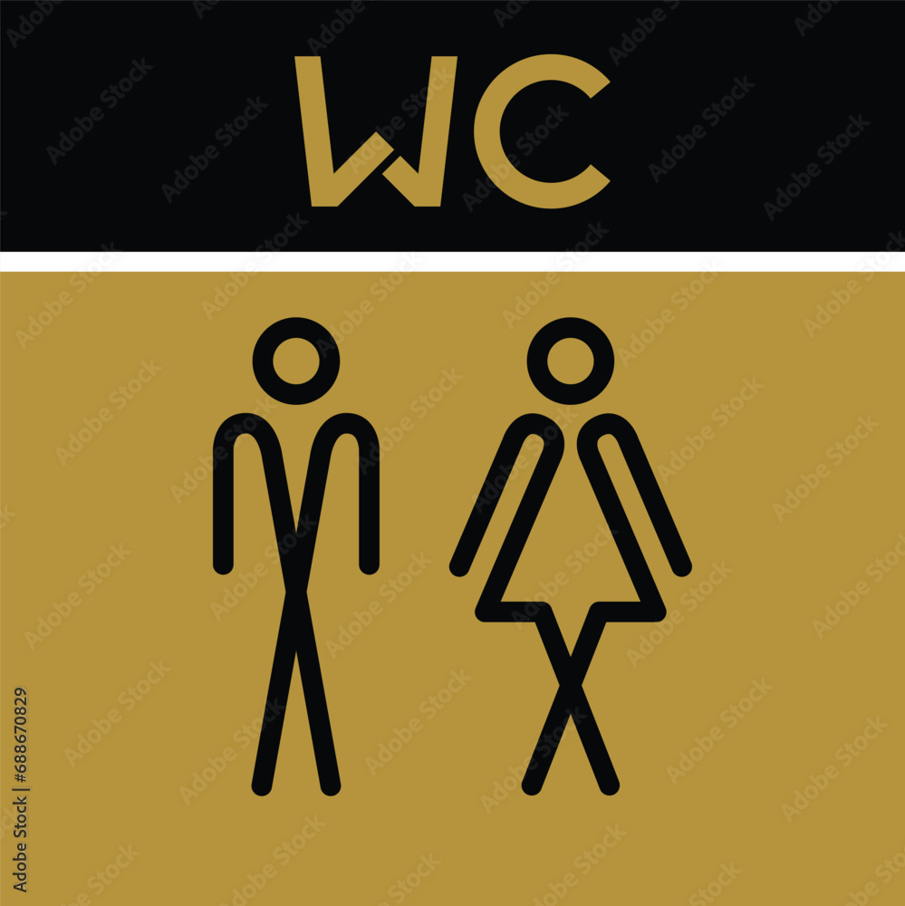 Vetor de WC sign Vector EPS Flat Artwork for Sign Design, Flat icon ...
