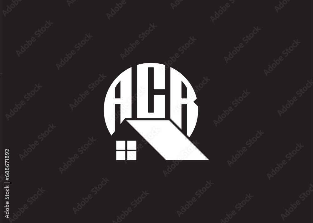 Real Estate Letter ACR Monogram Vector Logo.Home Or Building Shape ACR ...