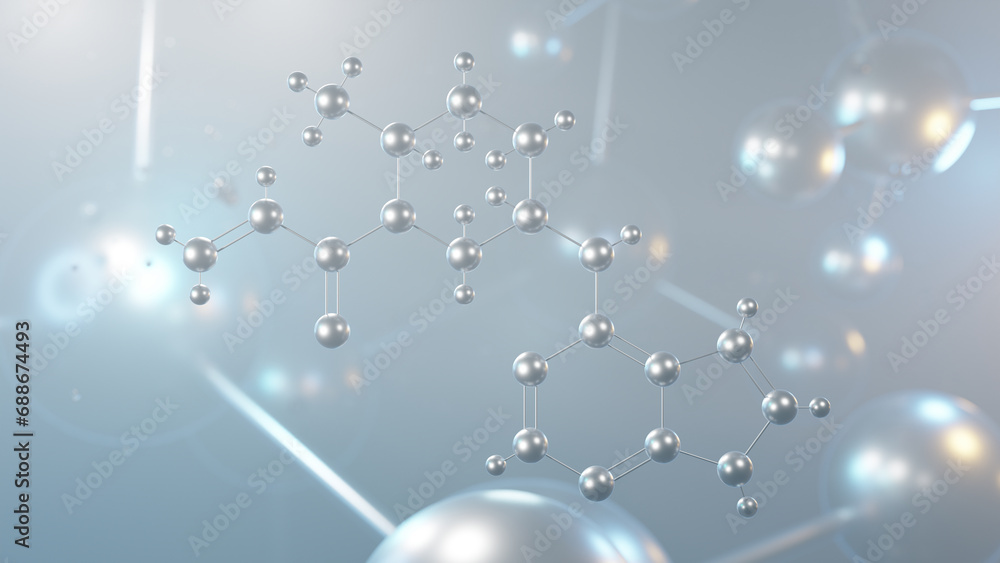 ritlecitinib molecular structure, 3d model molecule, kinase inhibitor ...