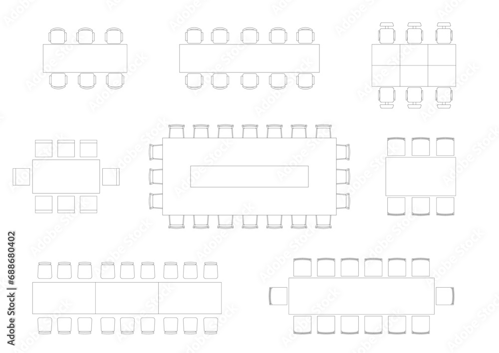 furniture icon interior plan view, top set vector. architecture house ...