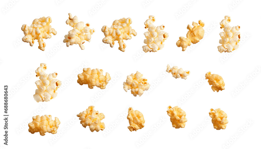 set of popcorn isolated on transparent background cutout Stock Photo ...