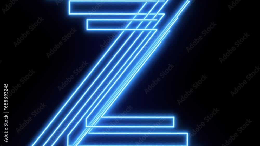 trendy alphabet letters Z animation neon light effect a to z letter ...