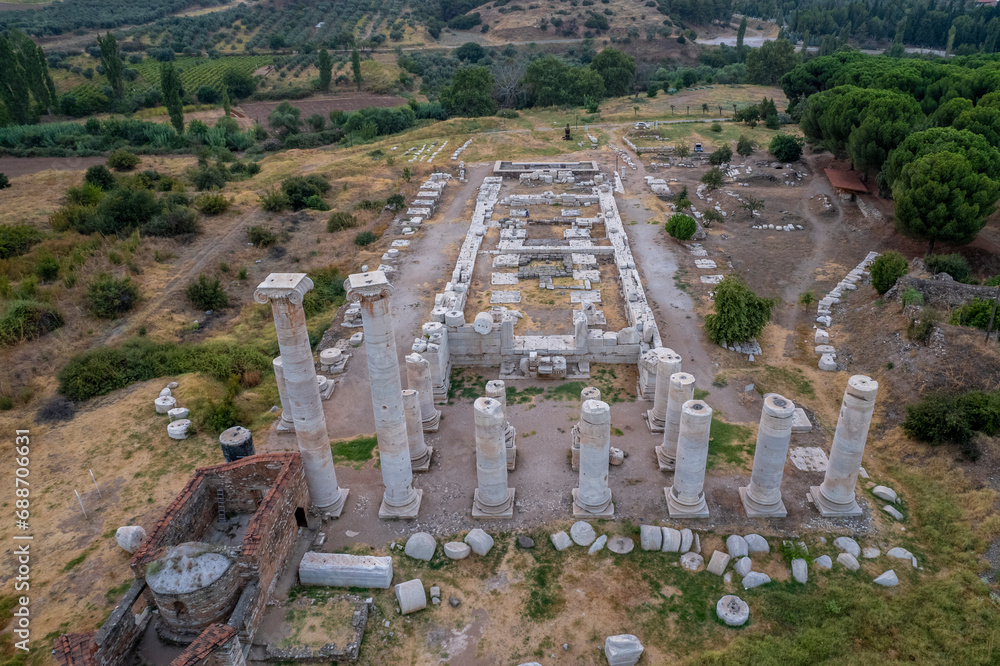 The Temple of Artemis at Sardis, the fourth largest temple of the Ionic ...