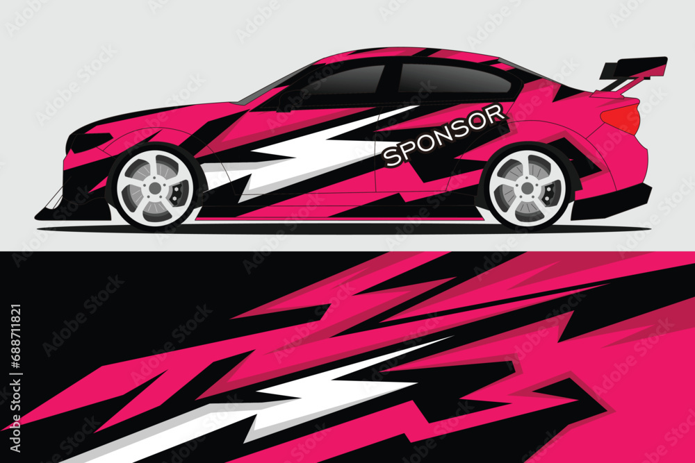Car sticker design vector. Graphic abstract line racing background kit ...