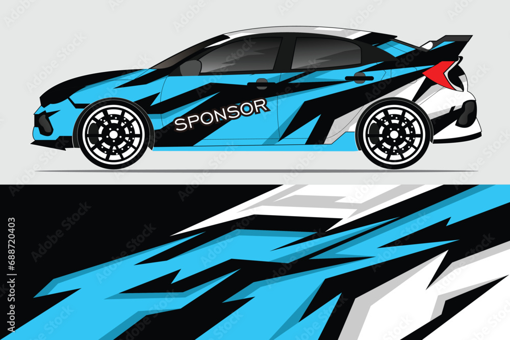 Car sticker design vector. Graphic abstract line racing background kit ...