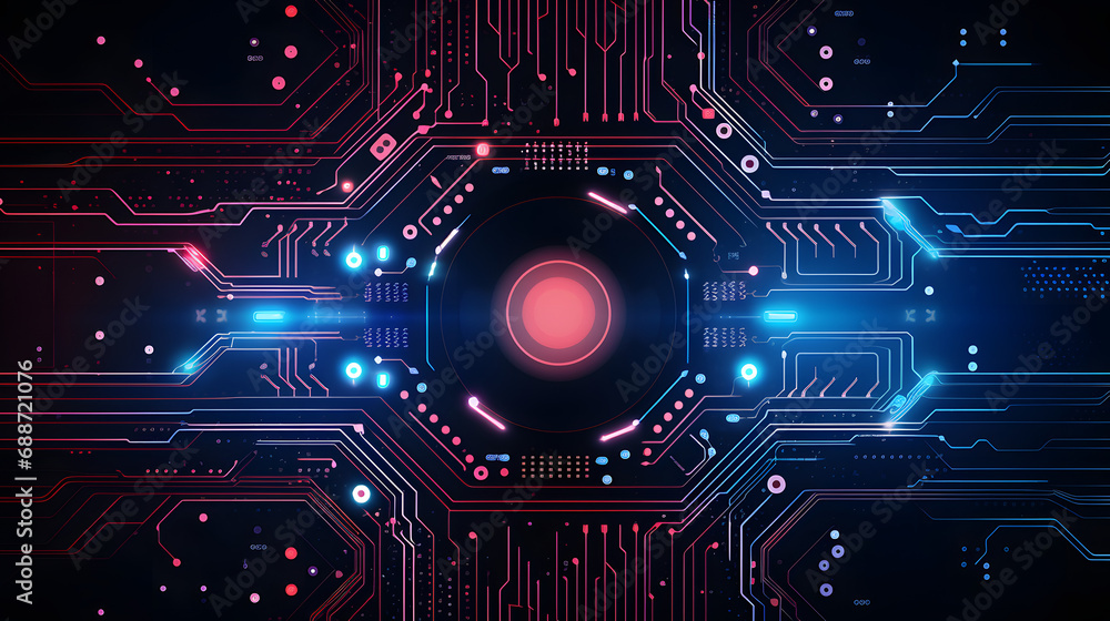 stock vector illustration of technology futuristic circuit digital, 3d ...