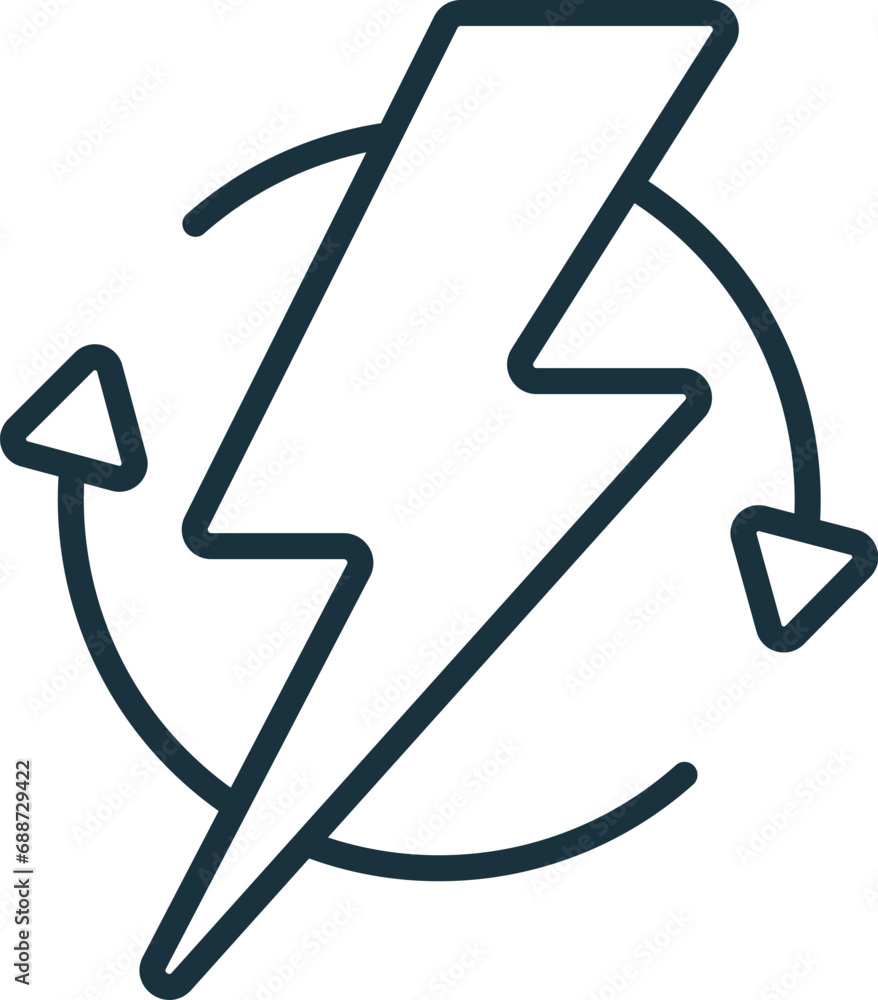 Renewable energy outline icon. Monochrome simple sign from social ...