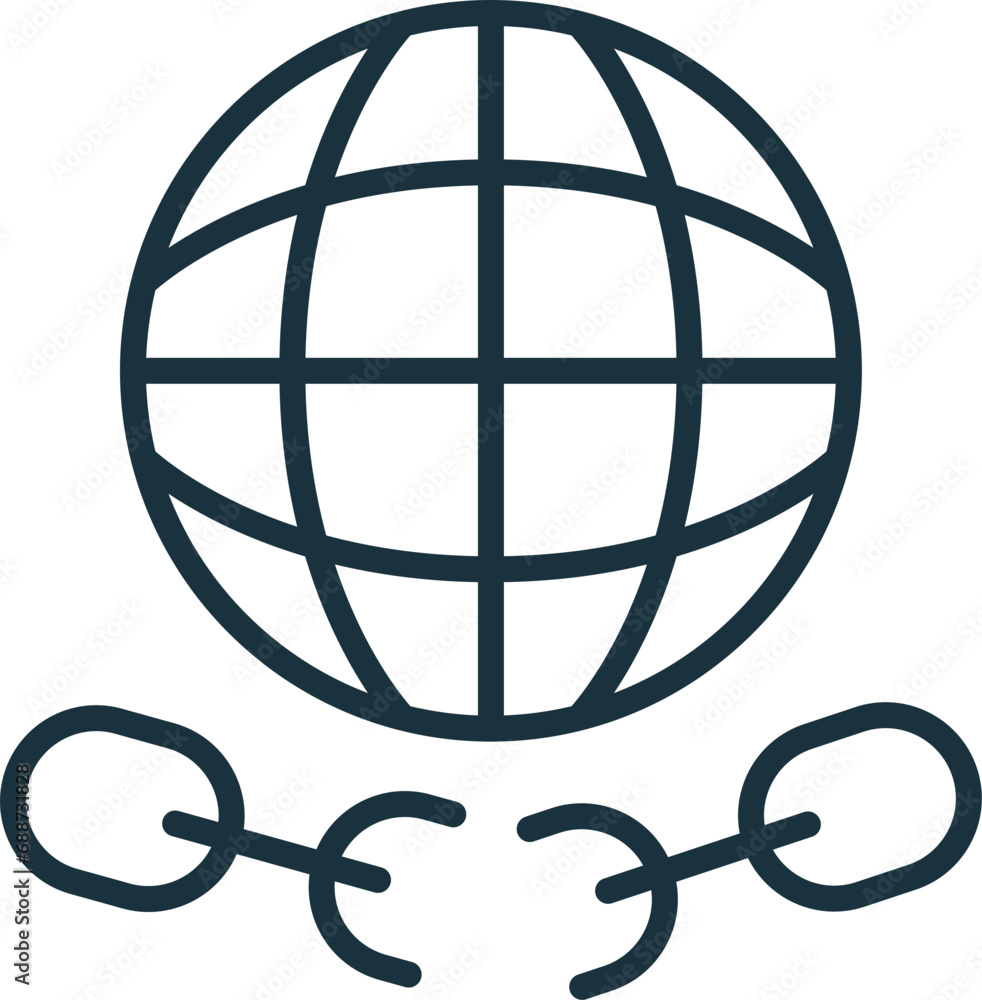 Internet freedom outline icon. Monochrome simple sign from social ...