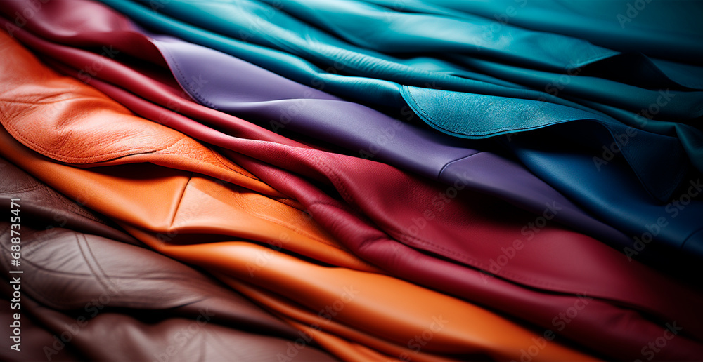 Samples of multi-colored natural leather textures - AI generated image ...