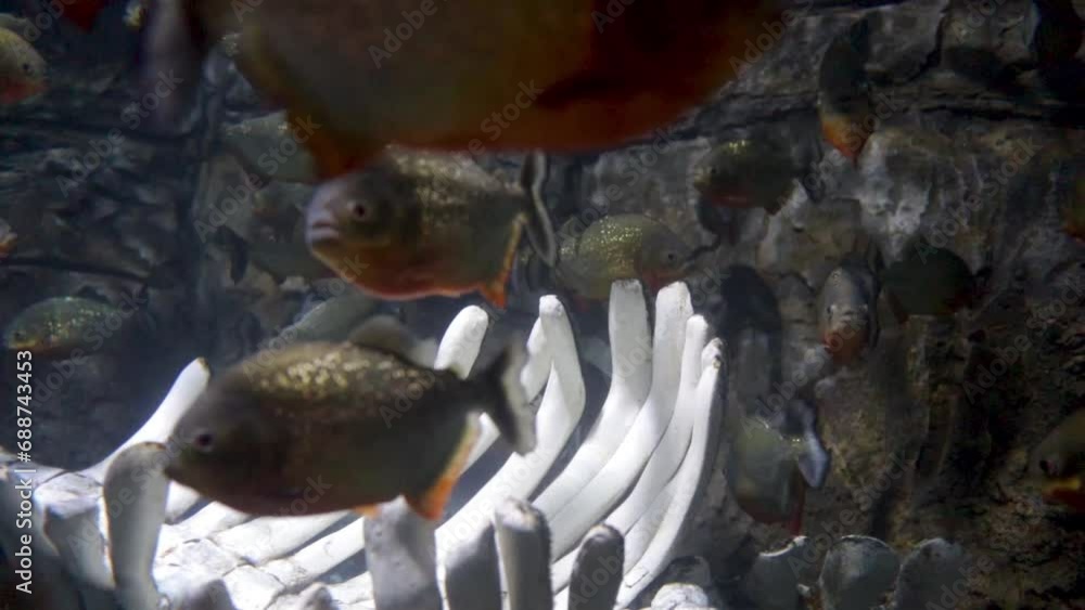 Red-bellied piranha or red piranha or Pygocentrus nattereri fish found ...