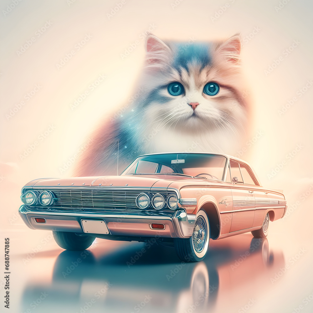 A hyper-realistic image that captures the magic of the 60s, with a ...