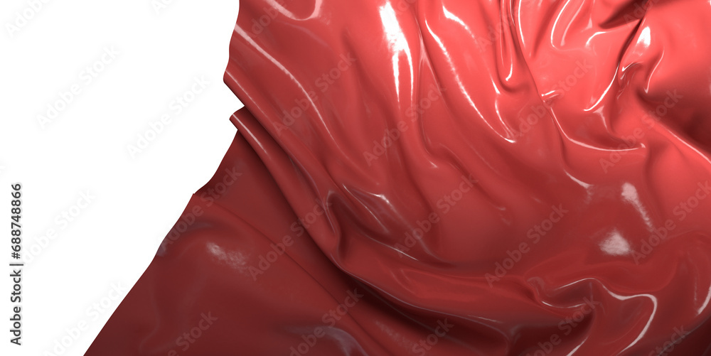 Red ribbon silk cloth fly cloth floating fabric background, 3d ...