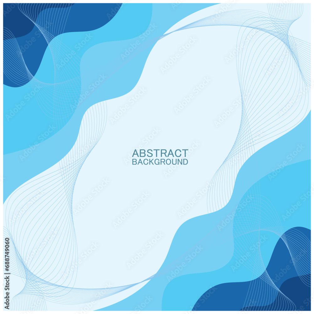 Abstract beach wave background design with blue vector combination ...