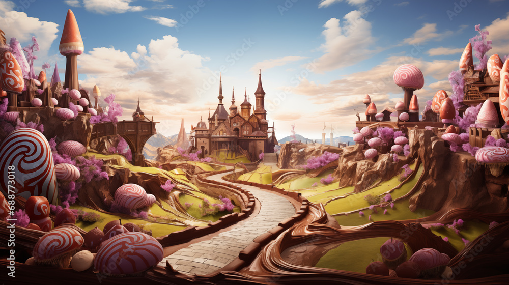 Fantasy Chocolate Factory ilustração do Stock | Adobe Stock