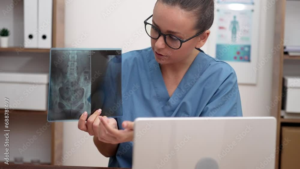 Virtual Radiology Consultation: The doctor conducts a video call ...