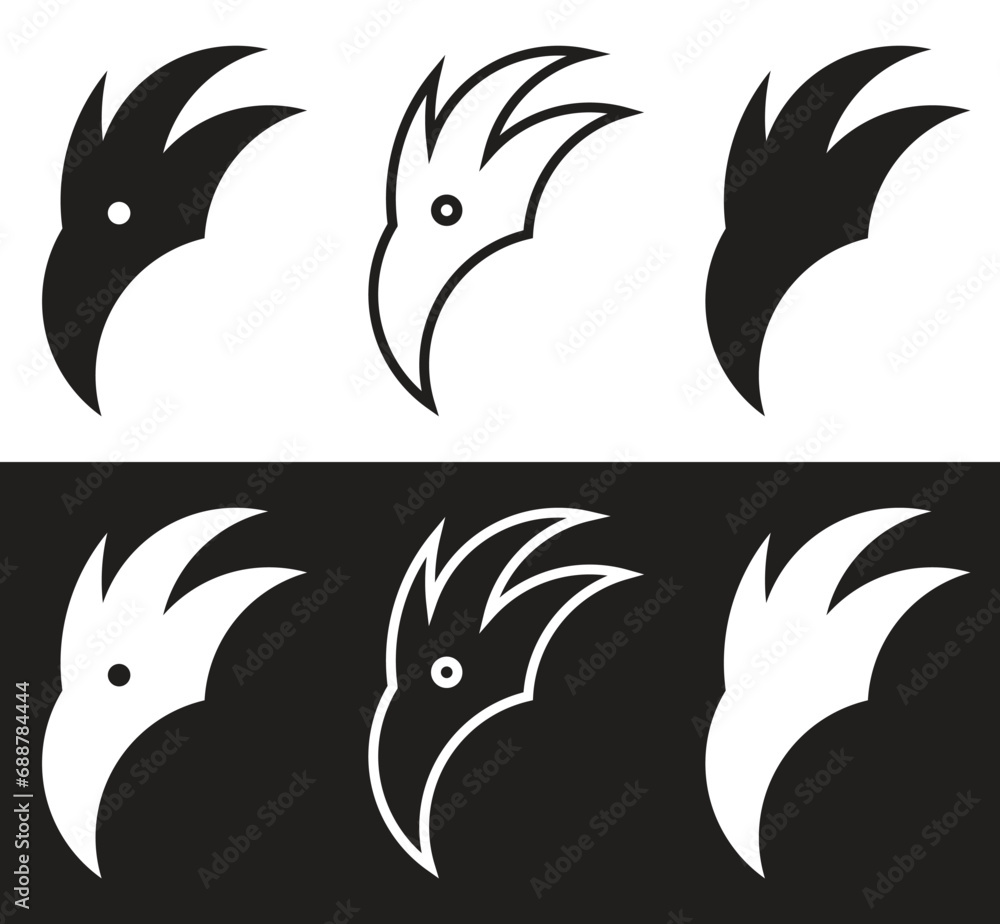 A symbol with a parrot's head, similar to the mask of a plague doctor ...