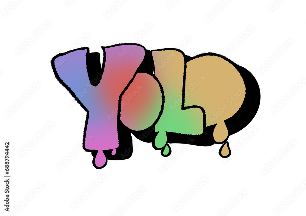 Yolo text in graffiti written on transparent background clip art Stock ...