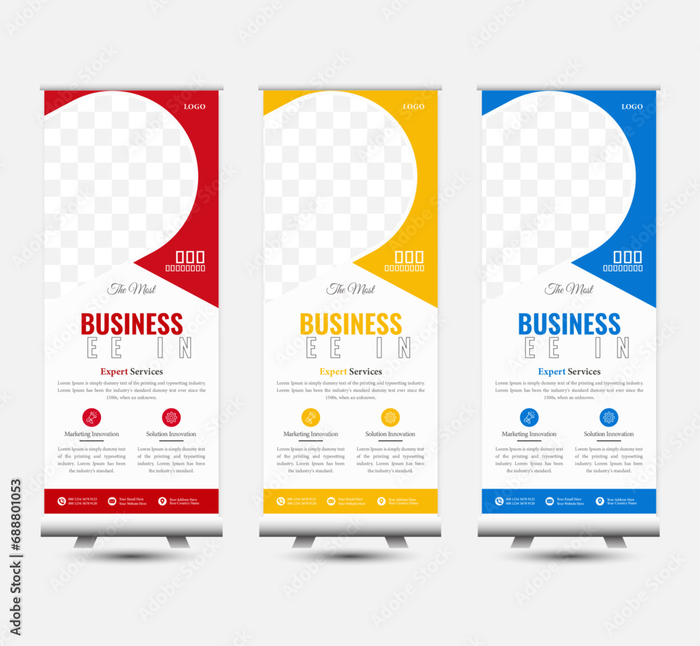 vector modern roll up banner rack card or dl flyer templates for ...