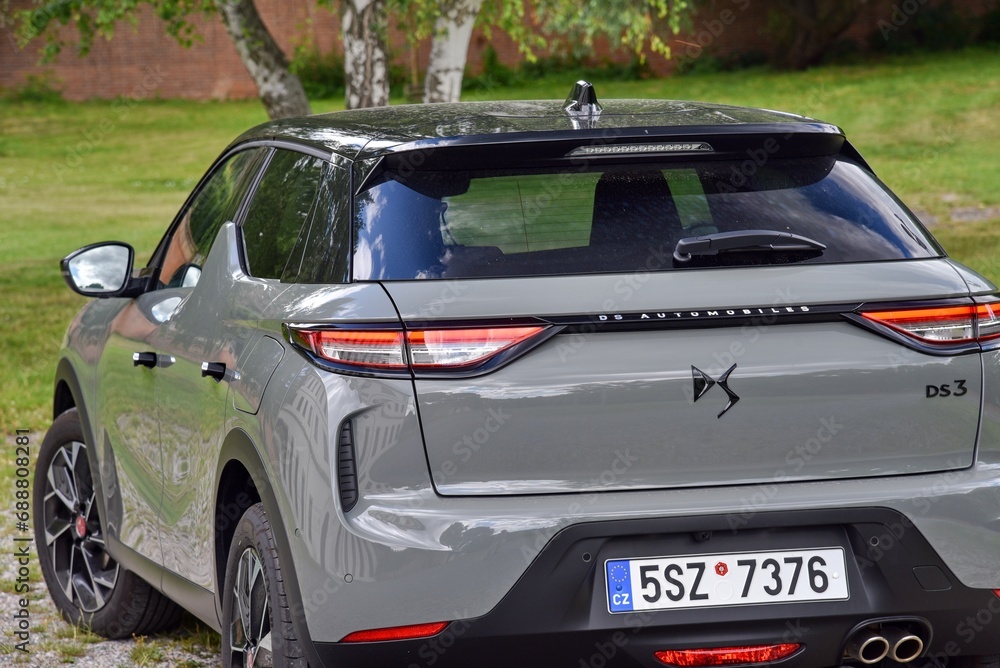 DS3. Design urban crossover with a three-cylinder engine. Rear design ...