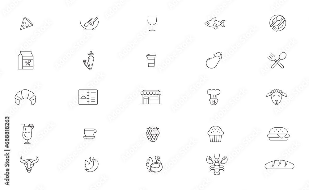Restaurant icons, Food and drink icons, cooking icons, Food courts ...