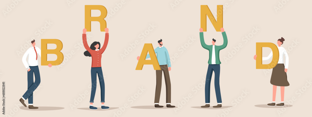 Business people create a brand, company personality development ...