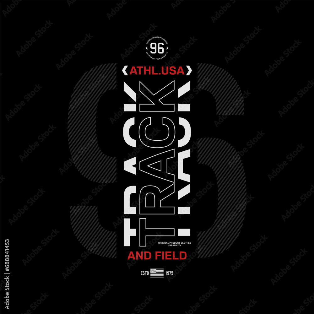 Vector illustration track and field. Vintage design.Typography, t-shirt ...