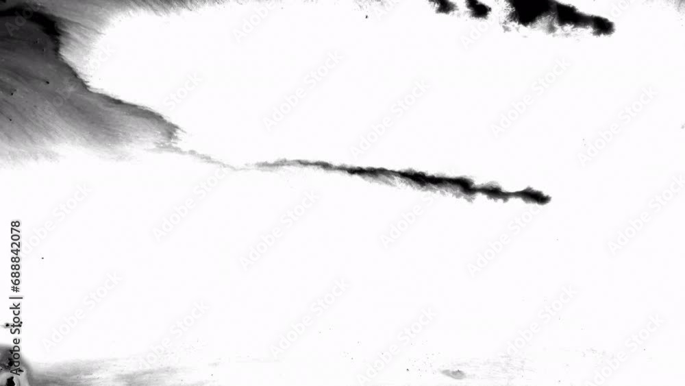 Black ink artistic flow splatter spots spills white paper beautiful ...