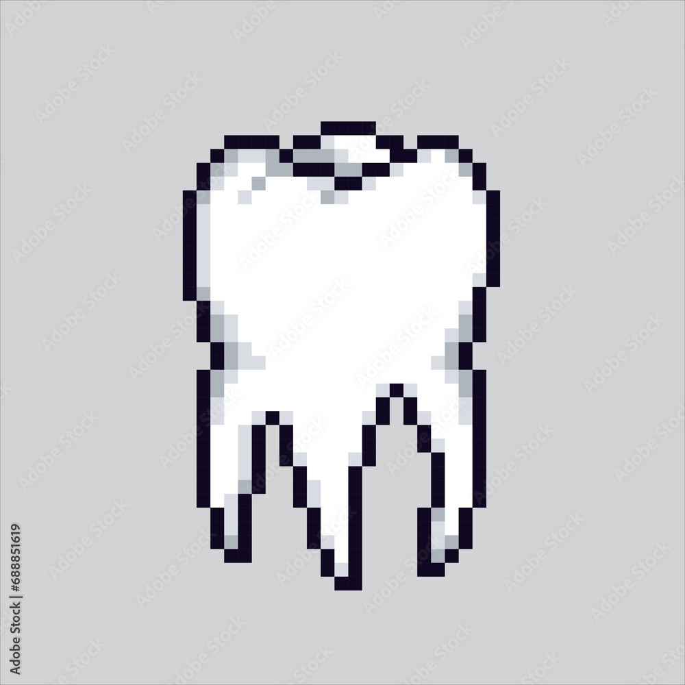 Pixel art illustration Tooth. Pixelated Tooth. Medical Tooth Health ...