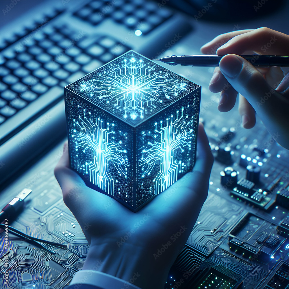 Machine Learning Neural Network LED Cube Glow Dots and Lines. Traversing & Navigating Inside New ...