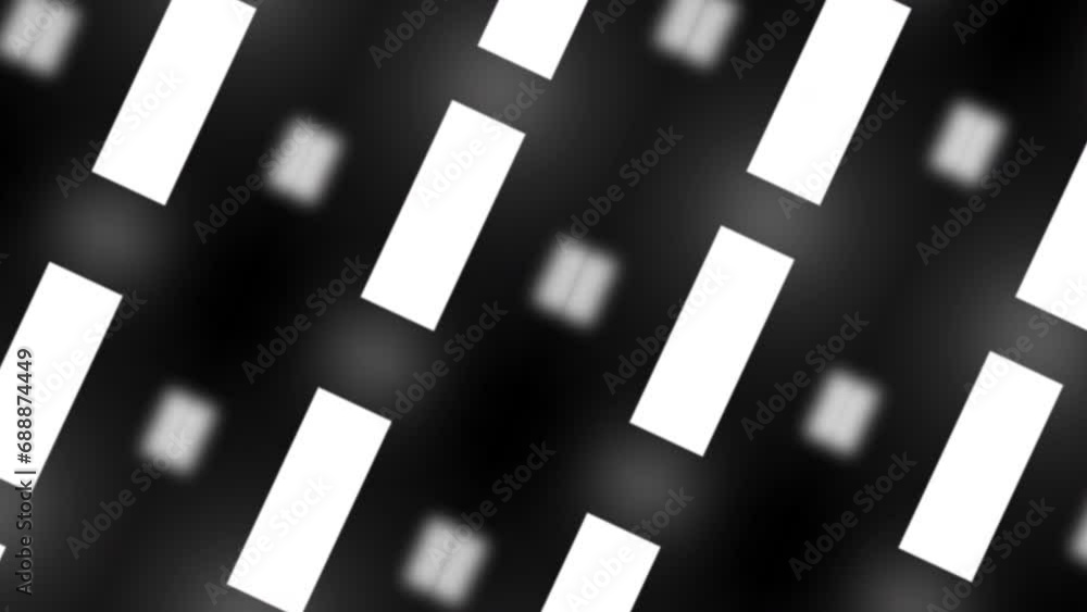 Animated squares and rectangles pattern. Depth of field. Transparency ...