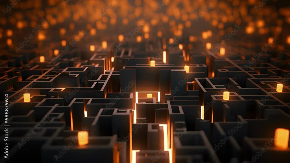 Learning Labyrinth A 3D maze of interconnected nodes, each representing ...