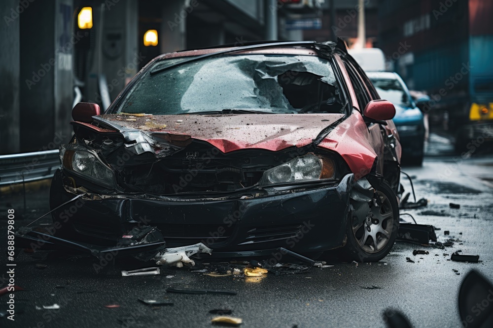 Devastating Accident: Crashed Car Reveals Bomb Damage, Leaving Street ...