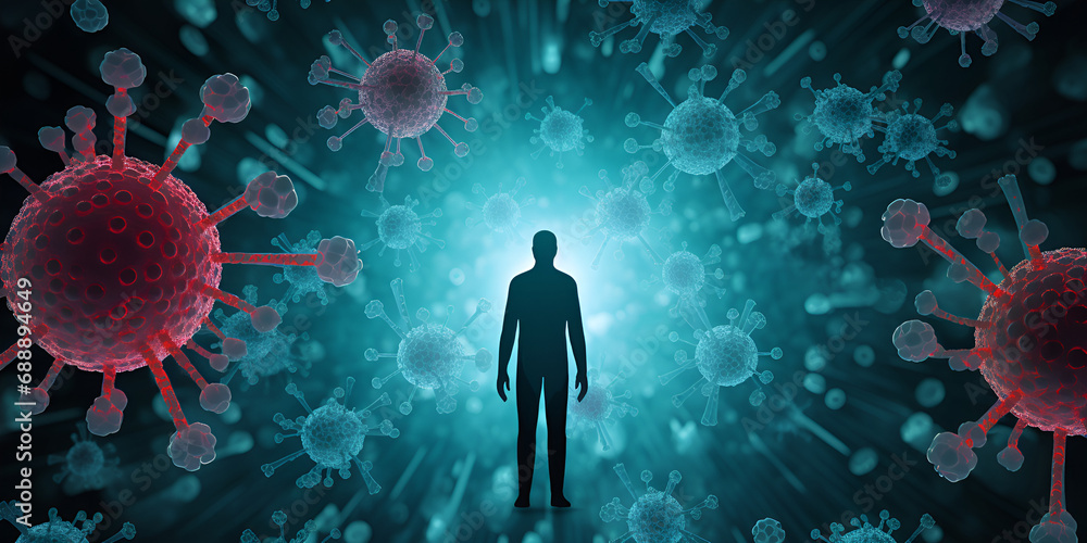An Attractive Image Of A Person Standing In Front Of Viral Cells ...