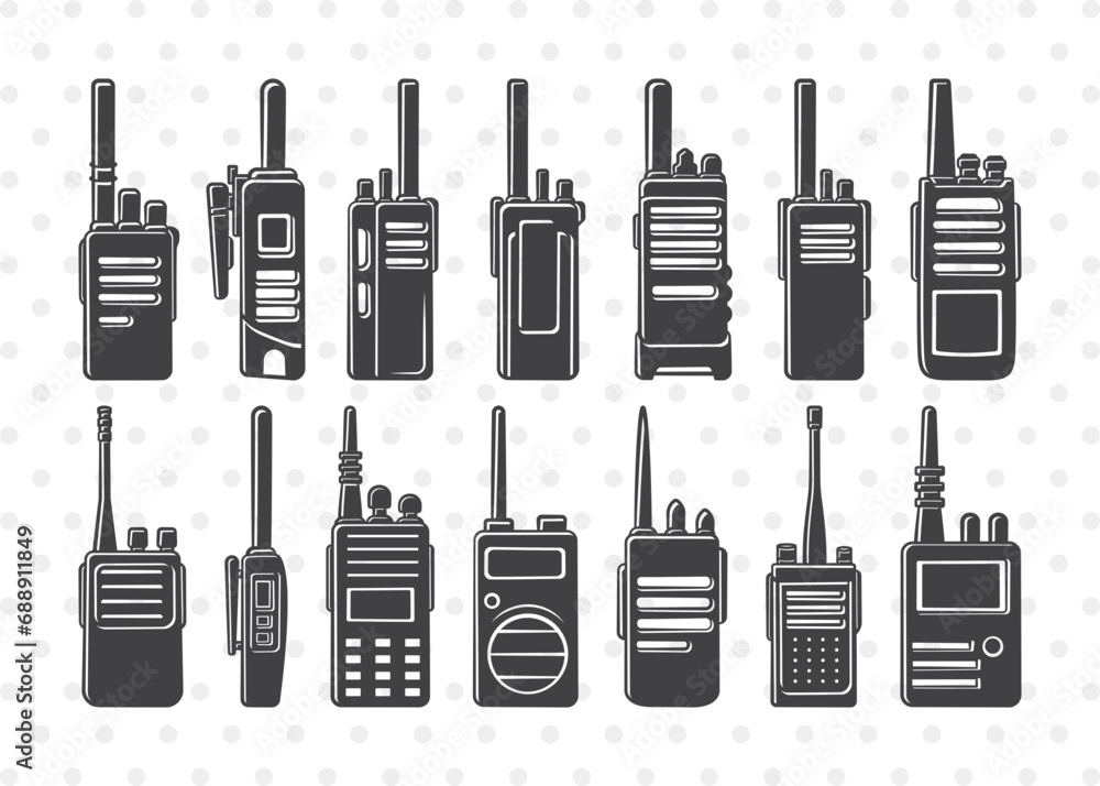 Walkie Talkie SVG, Walkie Talkie Clipart, Communication Radio Svg ...