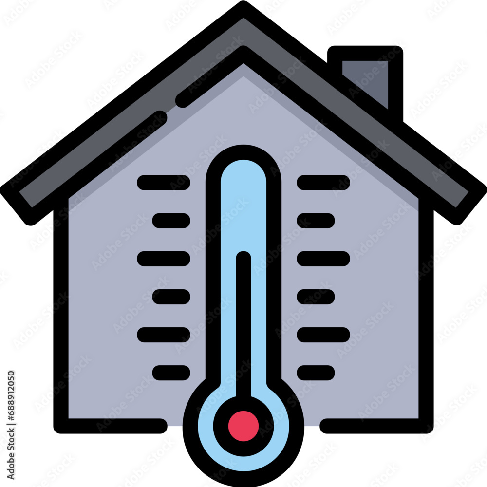 Room temperature icon. Filled outline design. For presentation, graphic ...