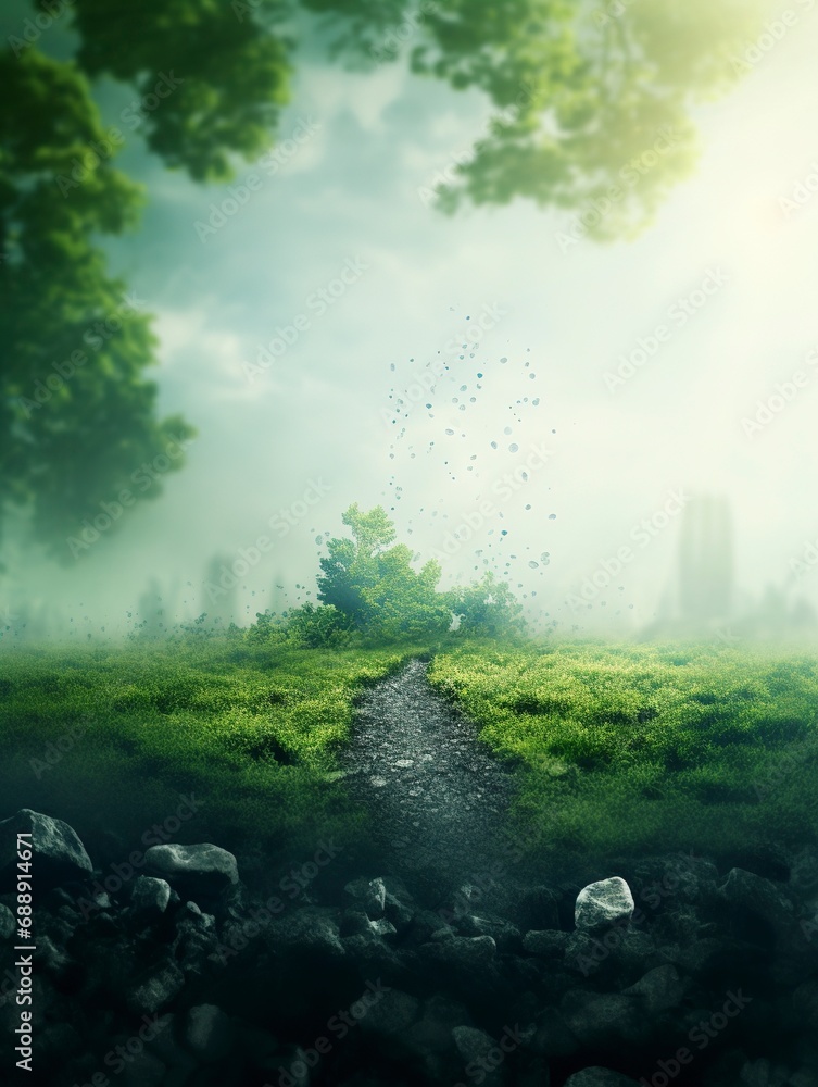 homepage background, carbon footprint, green earth, left side is ...