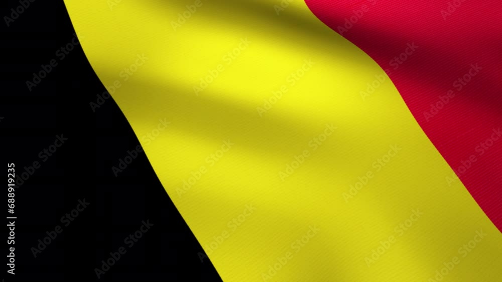 Belgium Flag Blowing in Wind 4k Realistic 3d flag waving animation ...