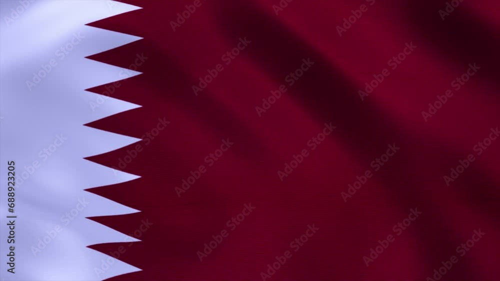 Qatar Flag Blowing in Wind 4k Realistic flag waving animation seamless ...